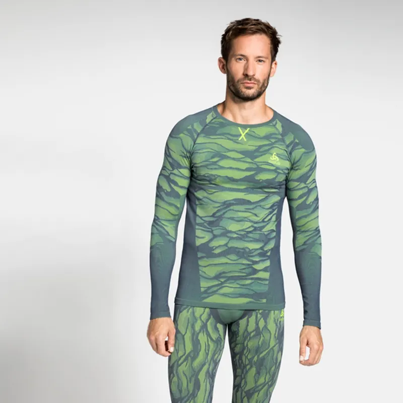 Odlo Blackcomb Mens Thermal Baselayer Top 2020 Sea / Yellow
