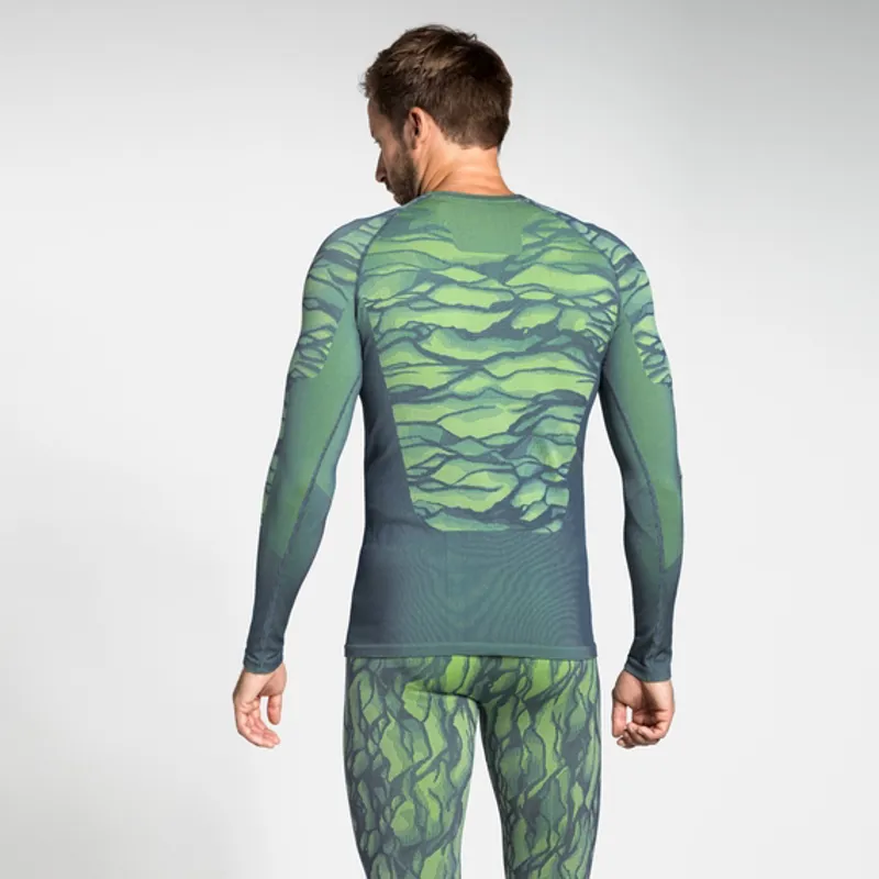 Odlo Blackcomb Mens Thermal Baselayer Top 2020 Sea / Yellow
