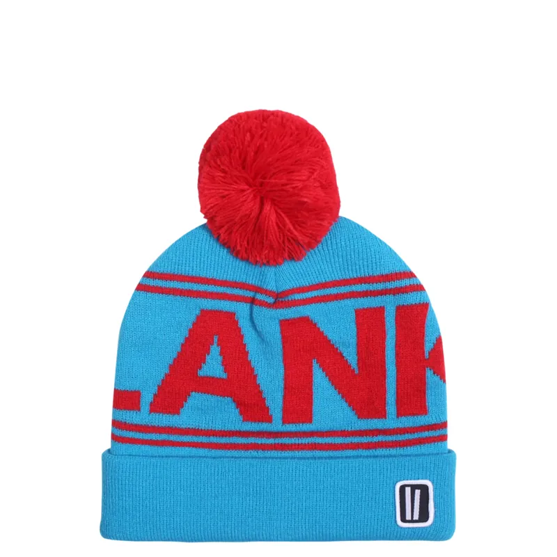 Planks Classic Bobble Hat Cyan/Red