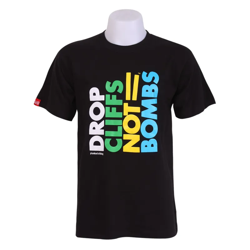 Planks Drop Cliffs T Shirt Black SUPER TALL