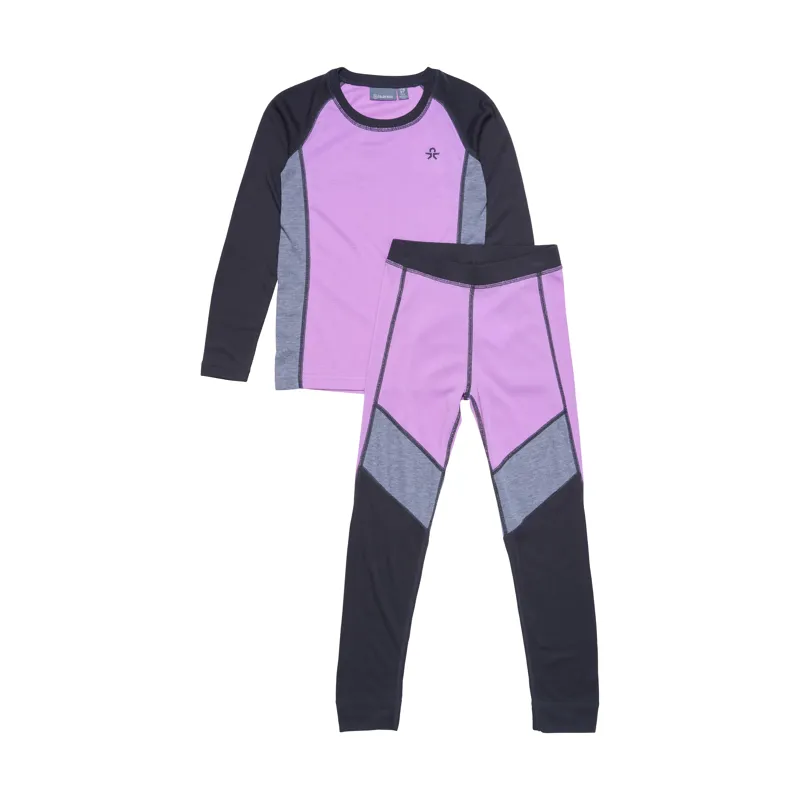 2024 Color Kids Colorblock kids base layer set violet