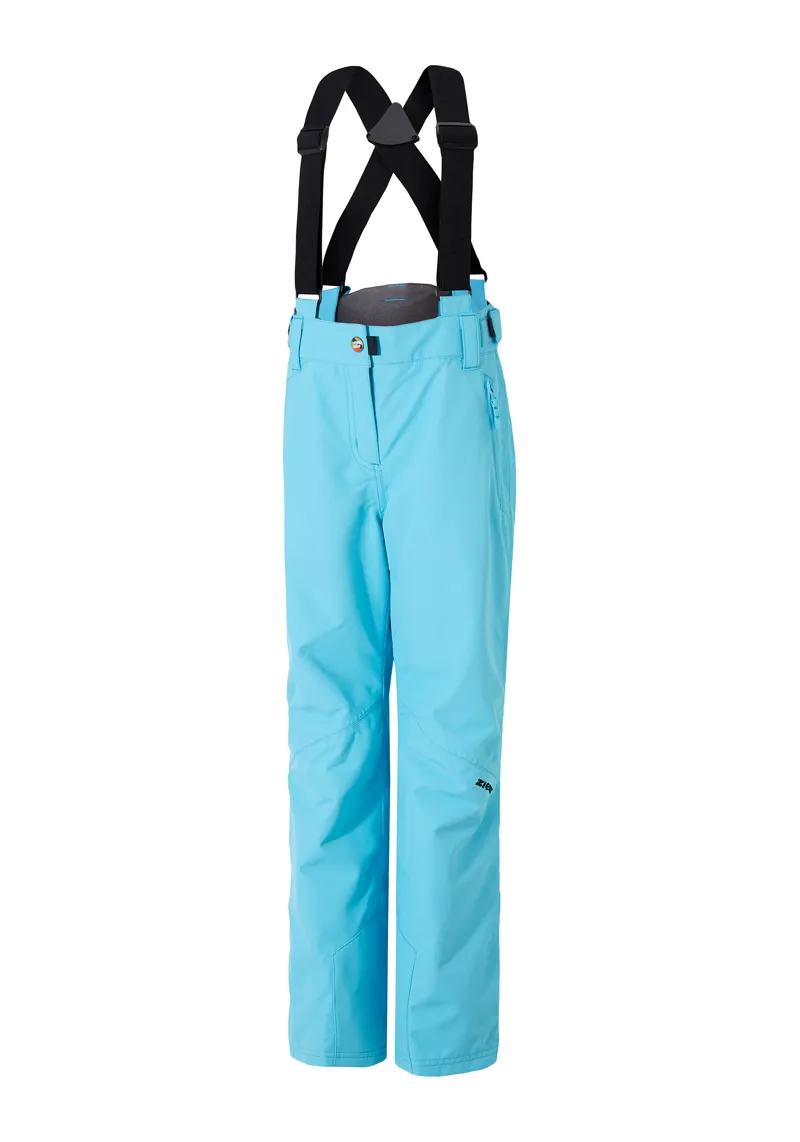Ziener Avatine Girls Ski Pants Aqua Blue