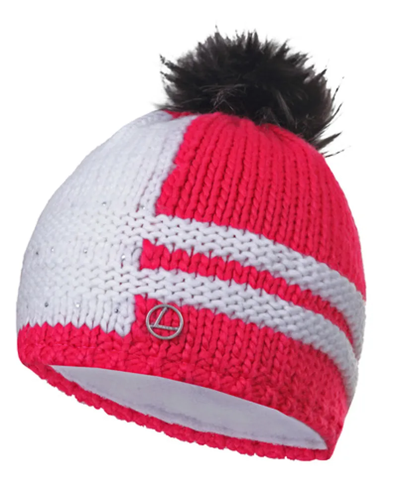 Luhta Adasha Ladies Fur Pompom Beanie Hat 2019 Cranberry