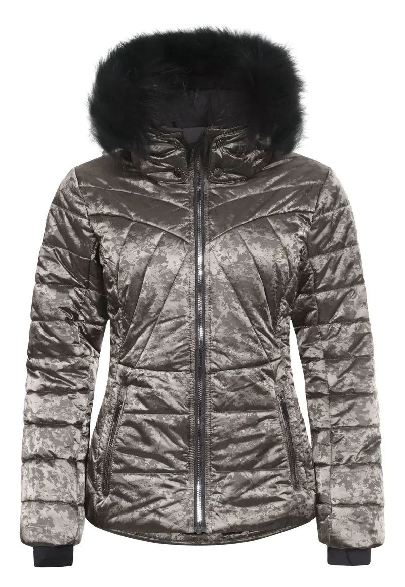 Luhta Bani Ladies Fur Trimmed Insulated Ski Jacket Gold