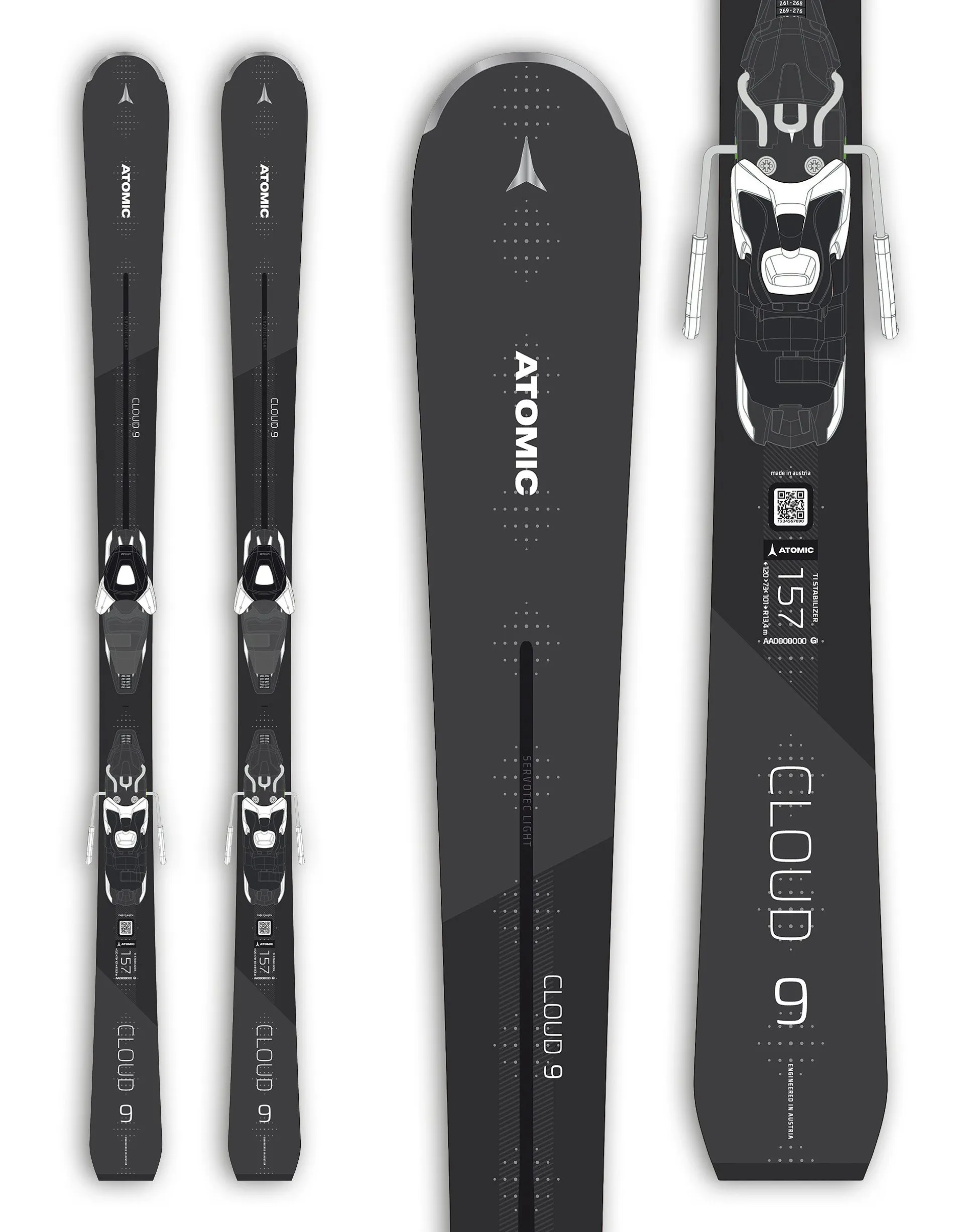 Atomic Cloud 9 Ladies Piste Skis 2019 with Lithium 10 Bindings